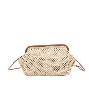 ZANATANY CONCEPTS Neutrals Tanti Large Clutch Bag - Beige/white