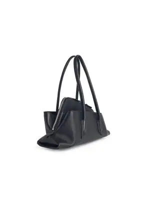 Attico La Passeggiata Small Leather Bag - Black