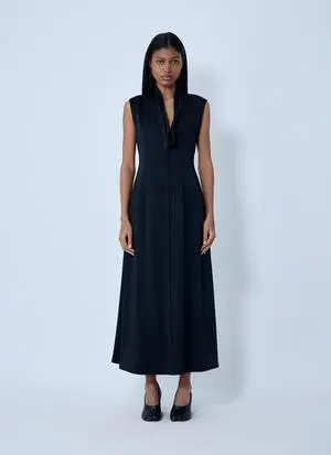 JIL SANDER V-neck Midi Dress - Black
