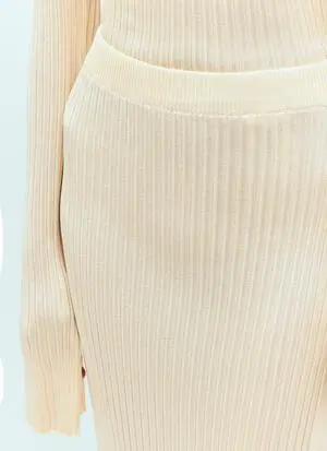 JIL SANDER Rib Knit Midi Skirt