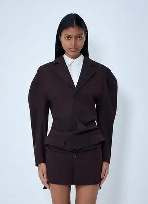 Issey Miyake Tailored Blazer Mini Dress - Brown