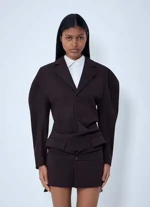Issey Miyake Tailored Blazer Dress - Brown