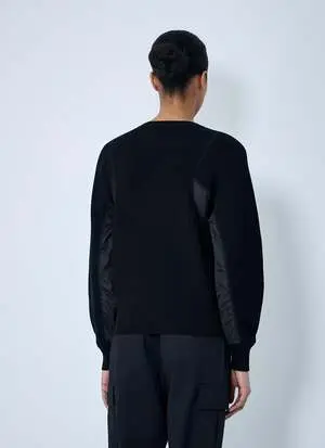 Moncler Ribbed Knit Sweater With Contrast Panels