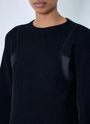 Moncler Ribbed Knit Sweater With Contrast Panels