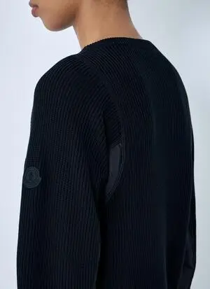 Moncler Ribbed Knit Sweater With Contrast Panels