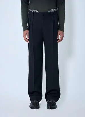 MAISON MARGIELA Wool Pleated Pants - Black