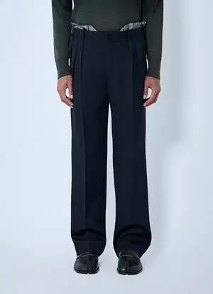 MAISON MARGIELA Wool Pleated Trousers - Black