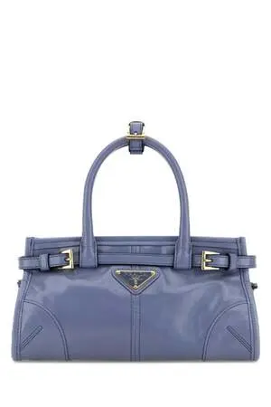 Prada Powder Leather Mini Bonnie Handbag - Blue