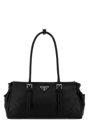 Prada Leather Medium Bonnie Shoulder Bag - Black