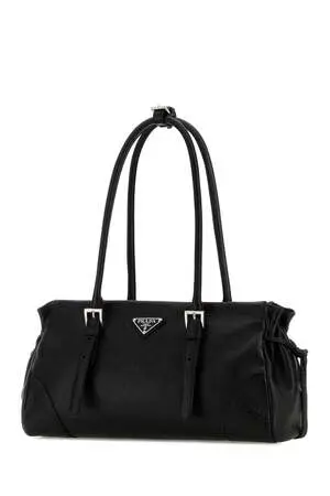 Prada Leather Medium Bonnie Shoulder Bag - Black