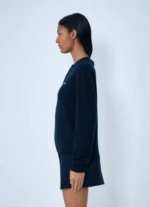 Miu Miu Cashmere Henley Knit Sweater - Blue