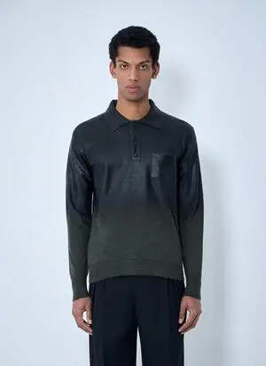 MAISON MARGIELA Long Sleeve Polo Shirt - Green