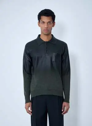 MAISON MARGIELA Long Sleeve Polo Shirt - Green