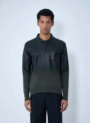 MAISON MARGIELA Long Sleeve Polo Shirt - Green