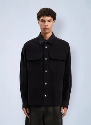 Palm Angels Classic Logo Corduroy Overshirt - Gray