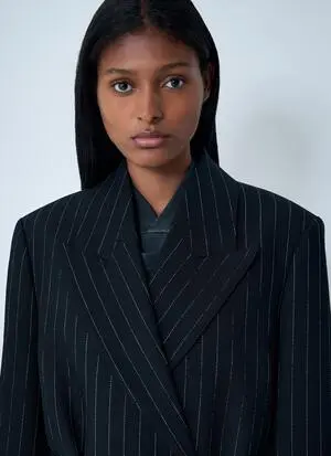 Acne Studios Belted Pinstripe Coat