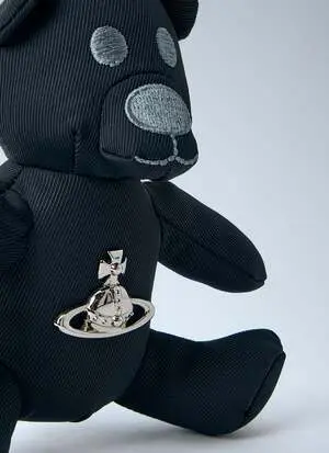 VIVIENNE WESTWOOD Bear Keychain With Logo Plaque - Black