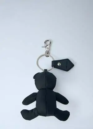 VIVIENNE WESTWOOD Bear Keychain With Logo Plaque - Black