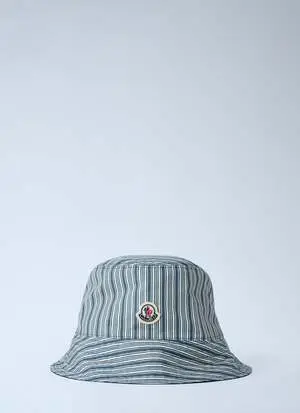 Moncler Striped Bucket Hat - White