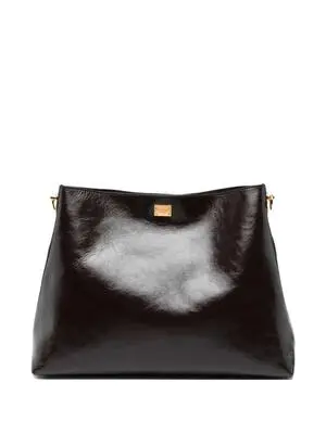 Dolce & Gabbana Shoulder Bag With Logo Plaque - Brown