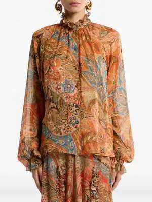 Etro Ruffled Paisley Shirt