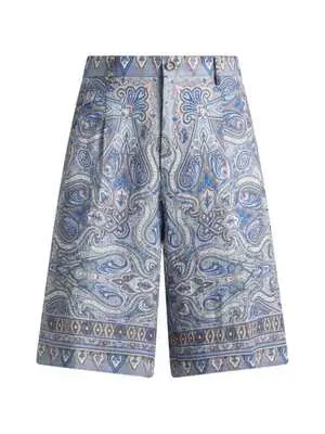 Etro Paisley Print Shorts - Blue