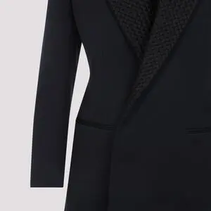Bottega Veneta Intrecciato Collar Tuxedo Jacket - Blue