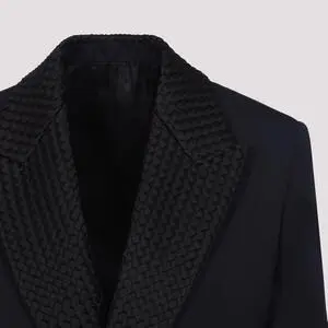 Bottega Veneta Intrecciato Collar Tuxedo Jacket - Blue