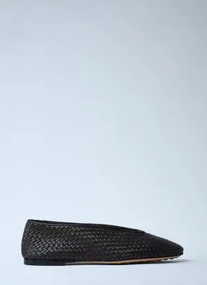 Bottega Veneta Rosa Sofia Ballerina Flats - Brown