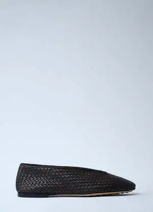 Bottega Veneta Woven Leather Ballerina Flats - Brown
