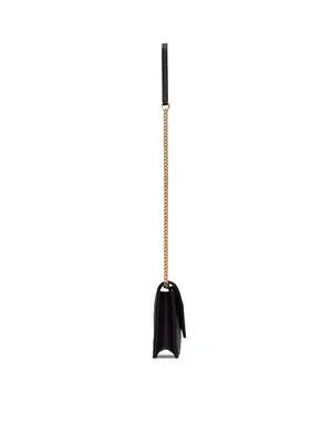 Saint Laurent Classic Cassandre Chain Envelope Clutch In Grain De Poudre Leather - Black