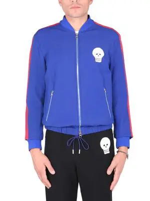 Alexander McQueen Skull Embroidered Sweatshirt - Blue