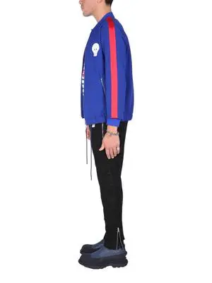 Alexander McQueen Skull Embroidered Zip Up Sweatshirt