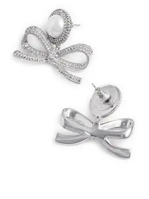 SELF-PORTRAIT Pearl Bow Dangle Earrings