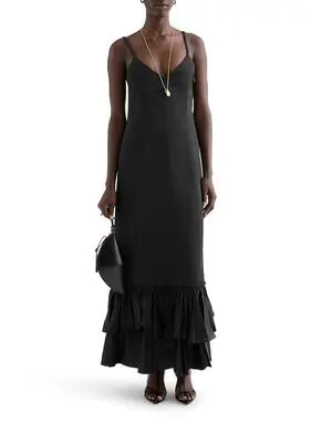 JIL SANDER Ruffled Silk Blend Dress