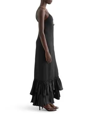 JIL SANDER Ruffled Silk Blend Dress