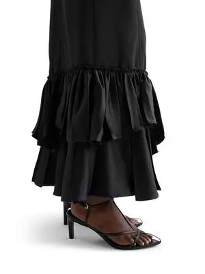 JIL SANDER Ruffled Silk Blend Dress