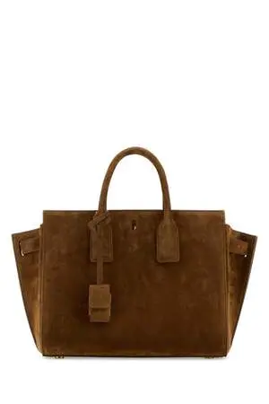 Saint Laurent Suede Sac De Jour Handbag - Brown