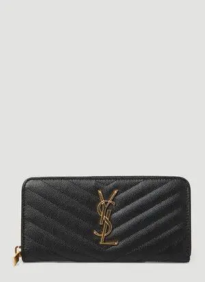 Saint Laurent Cassandre Matelassé Wallet - Black