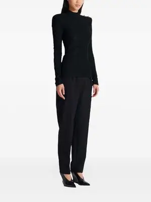 Balmain Ls Bouclette Monogrammed Top
