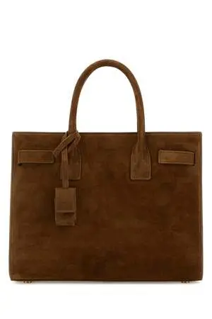 Saint Laurent Suede Sac De Jour Handbag - Brown
