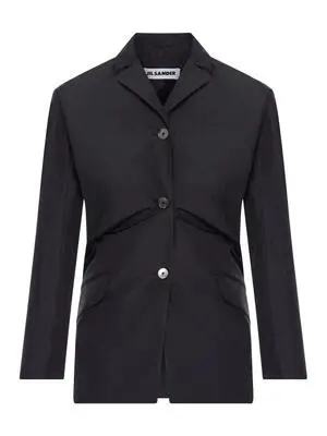 JIL SANDER Tailored Blazer In Technical Fabric With Back Draping