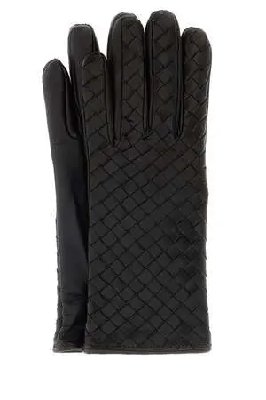 Bottega Veneta Dark Leather Gloves - Brown