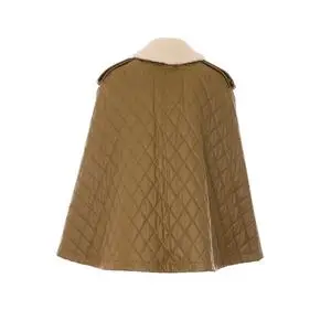 Burberry Heath Quilted Cape With Shearling Neck