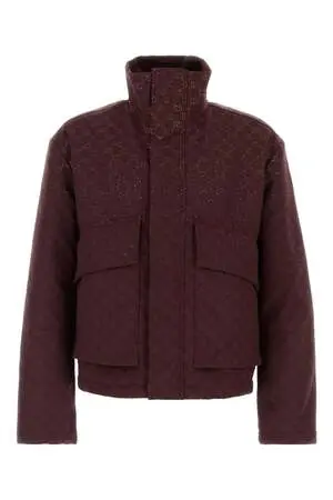 Gucci Burgundy Gg Fabric Padded Jacket - Red
