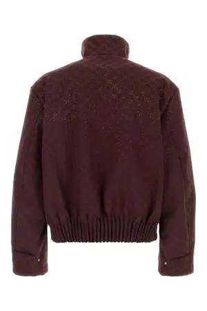 Gucci Burgundy Gg Fabric Padded Jacket