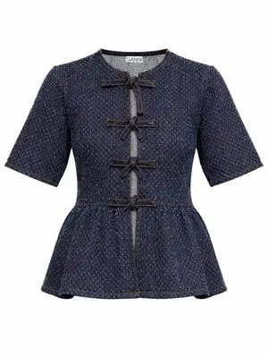 GANNI Blusa Peplum - Blue