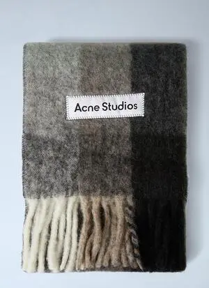 Acne Studios Check Scarf - Green