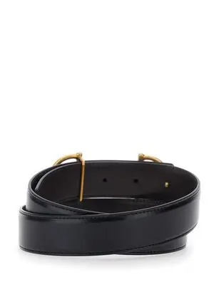 Gucci Reversible Leather Horsebit Belt - Black
