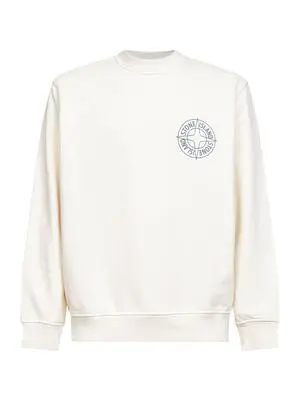 Stone Island Ivory Cotton Outline Compass Printed Sweatshirt - Multicolor
